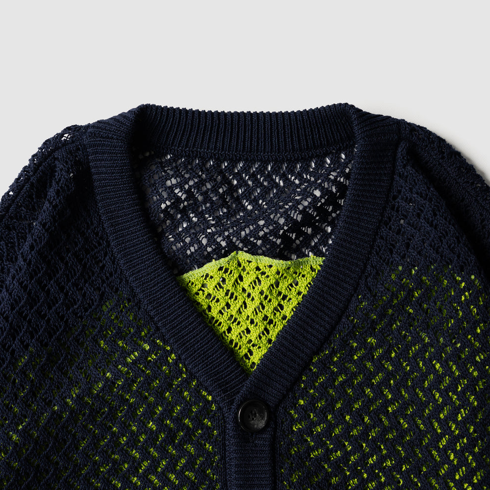 Kota Gushiken(コウタグシケン)/ Inside Out 2 Layers Cardigan "Navy/Green ...