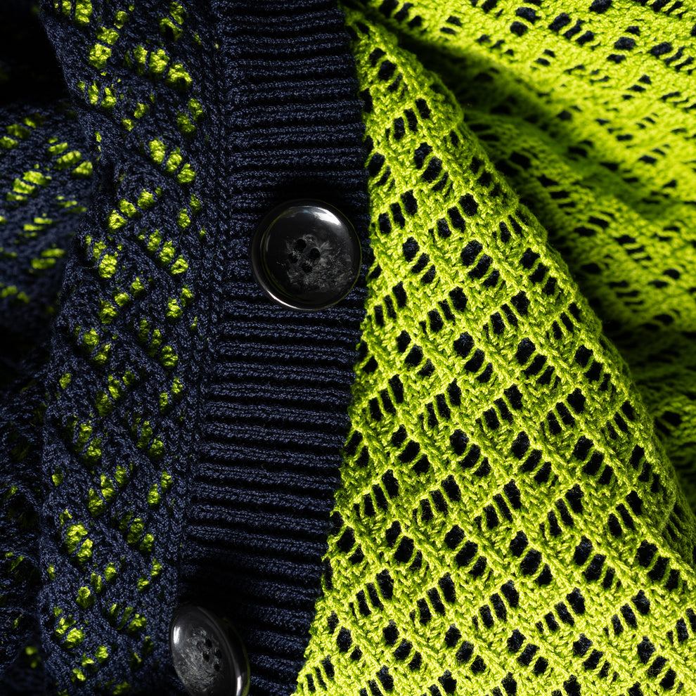 Kota Gushiken(コウタグシケン)/ Inside Out 2 Layers Cardigan "Navy/Green ...